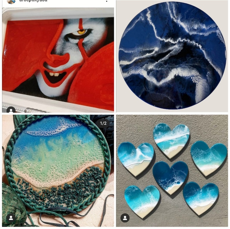 Arc Art Resin 32 Oz Kit Crystal Clear Epoxy Resin, Art and DIY Art ...