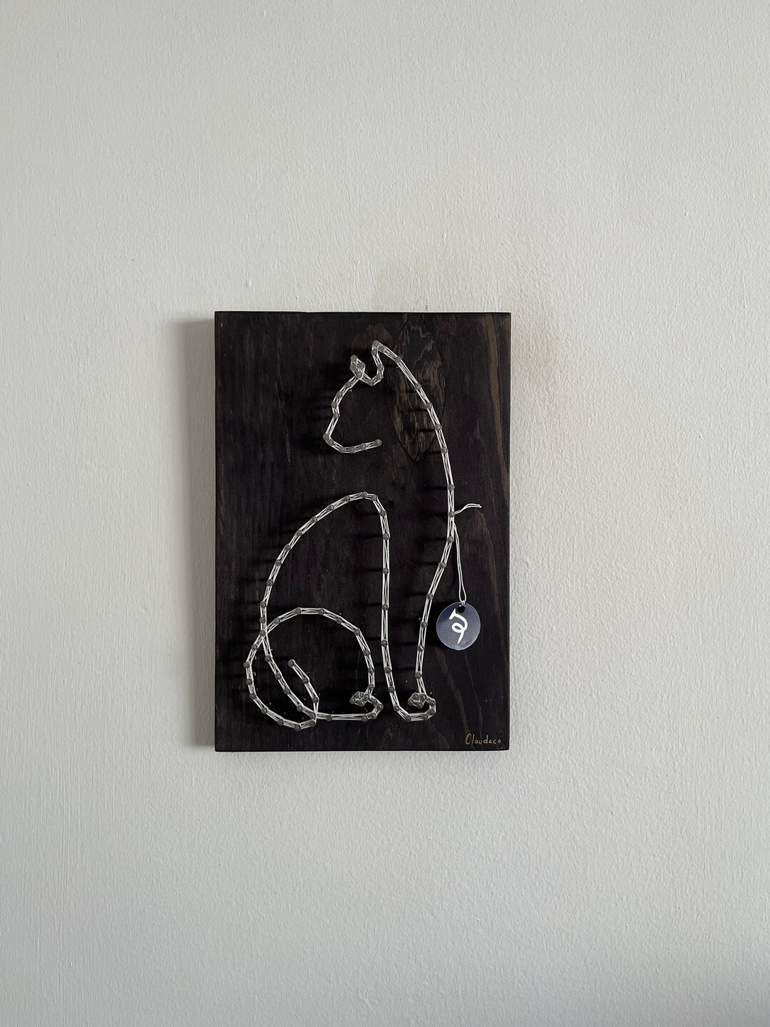 Home Decor I String Art I Handmade I Minimalistic Cat I 8" X 12" I ...