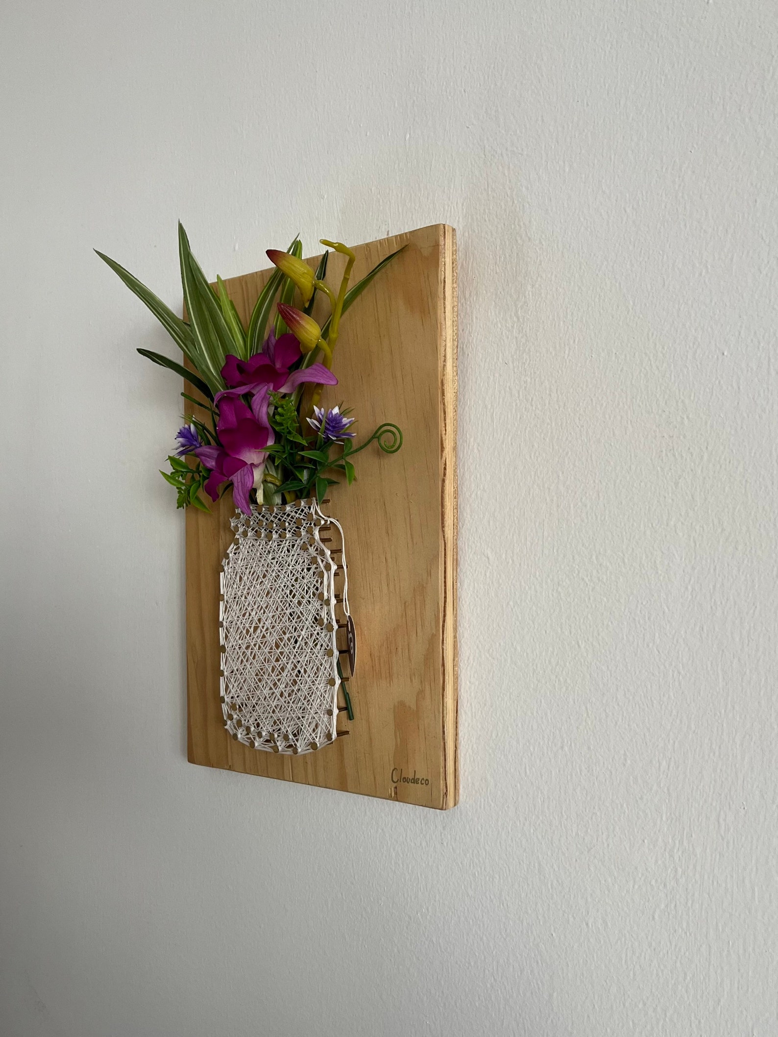 Home Decor I String Art I Handmade I Minimalistic Flower Jar I 8" X 12 ...