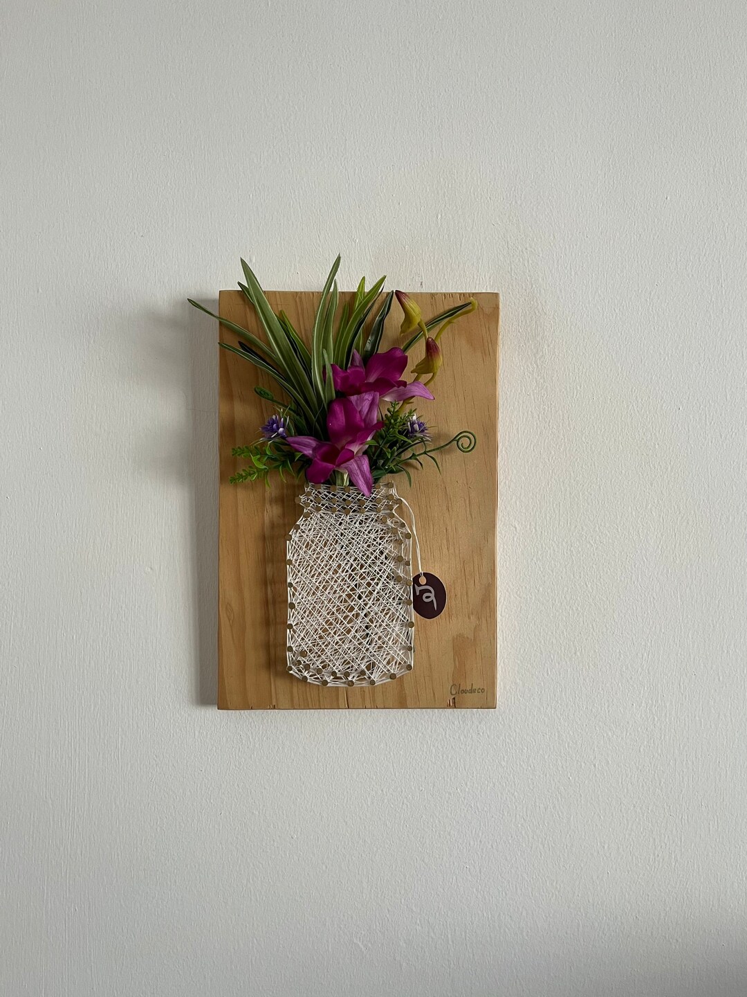 Home Decor I String Art I Handmade I Minimalistic Flower Jar I 8" X 12 ...