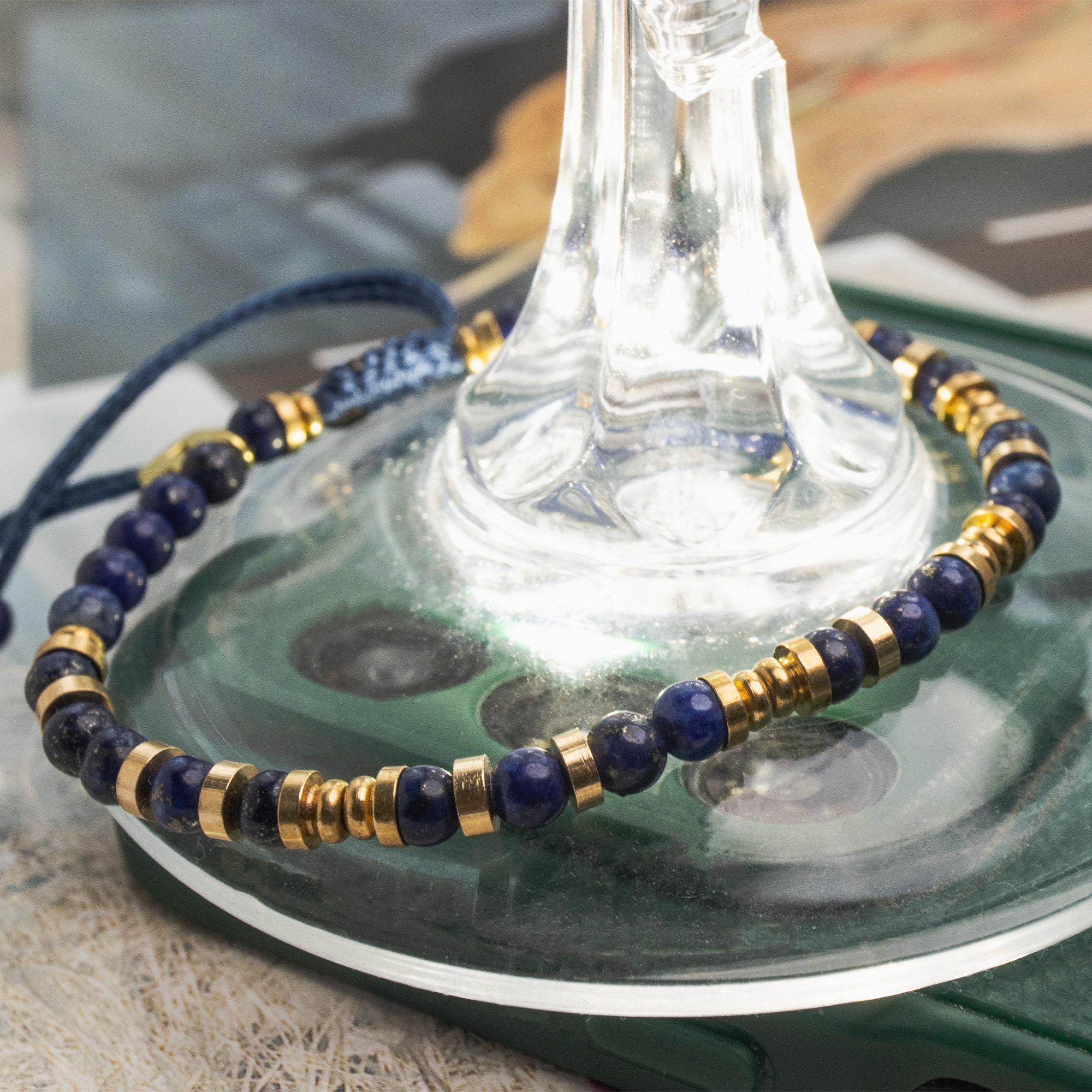 Personalized Lapis Lazuli Morse Code Bracelet: A Unique and - Etsy