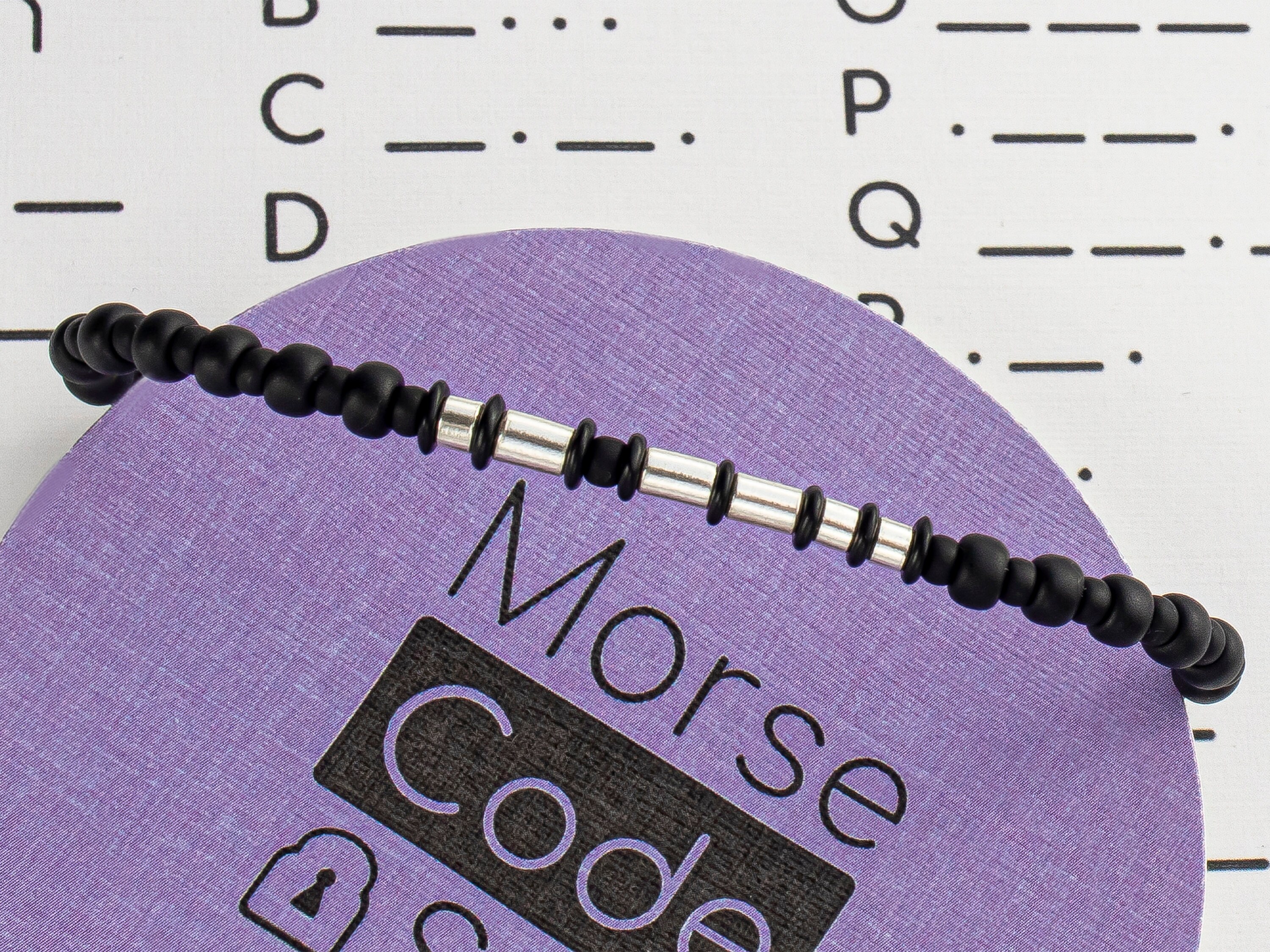 Morse Code Letter Number Bracelet With Sterling Silver Beads - Etsy