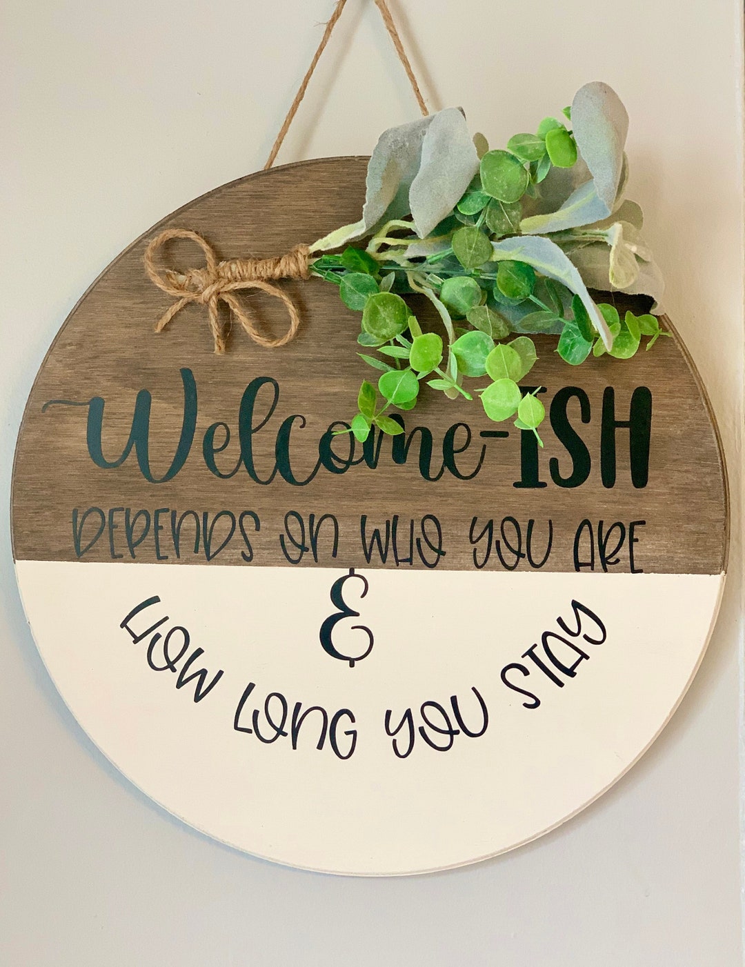 Round Welcome-ish Sign - Etsy