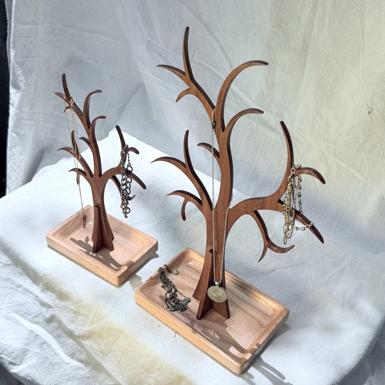 Elegant Jewelry Tree Stand in Two Sizes. My Best-selling Handmade Oak ...