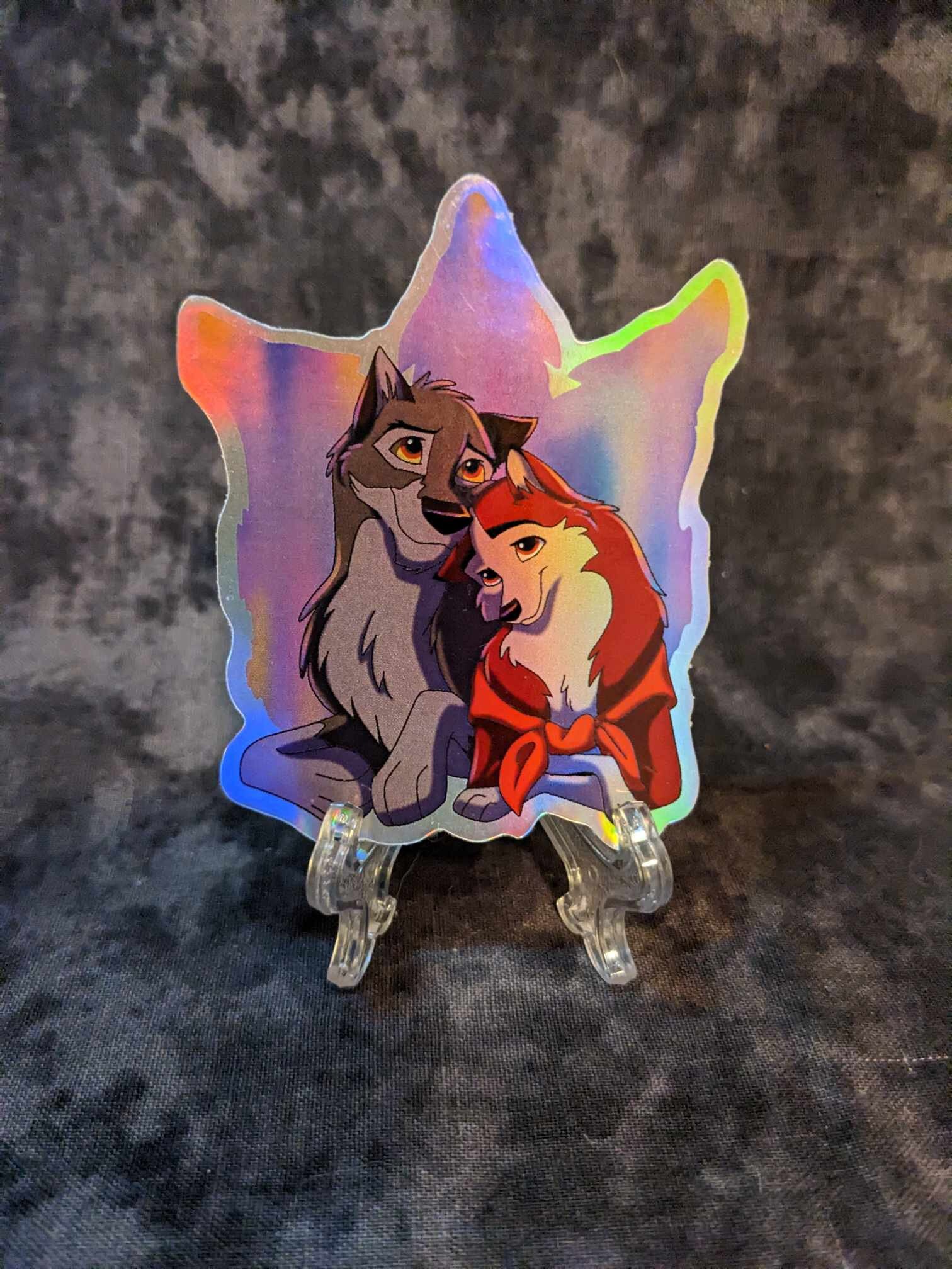 Balto and Jenna Wolf Dog Aurora Lights Keychain and Sticker - Etsy