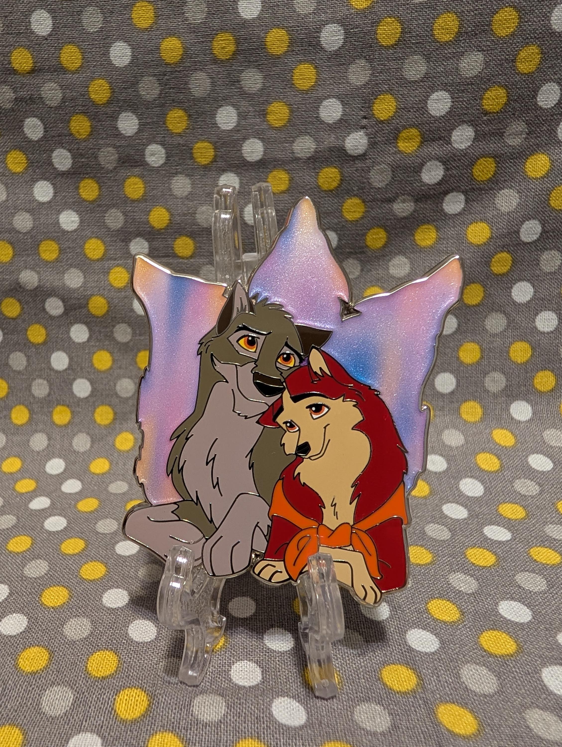 Balto and Jenna - Wolf Dog - Aurora Lights - Enamel Pin Keychain and ...