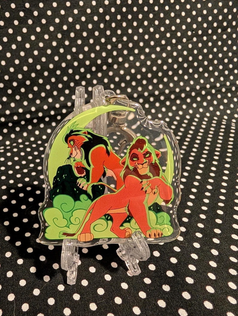 Lion Enamel Pin Keychain Sticker: Green Moon, Evil Duo, Glow Pin - Etsy