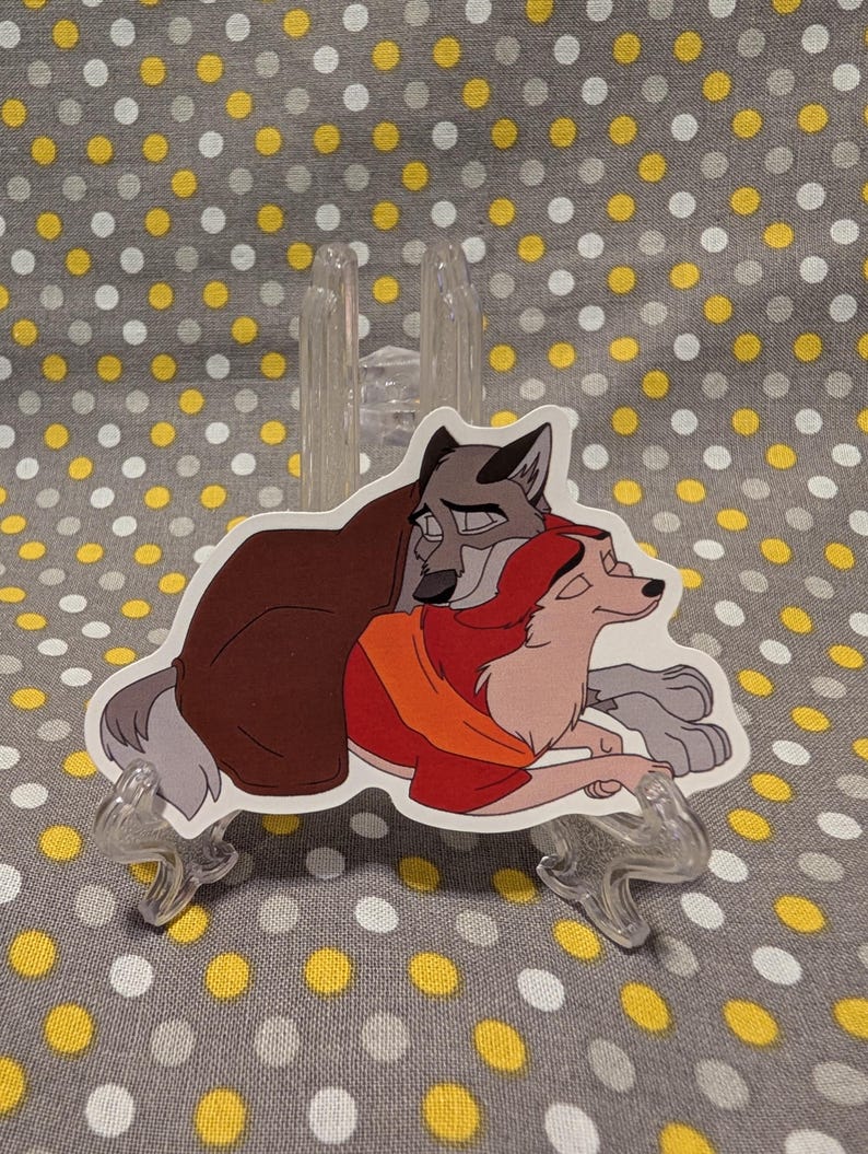 Balto and Jenna - Wolf Dog - Cuddling Couples - Enamel Pin Keychain and ...