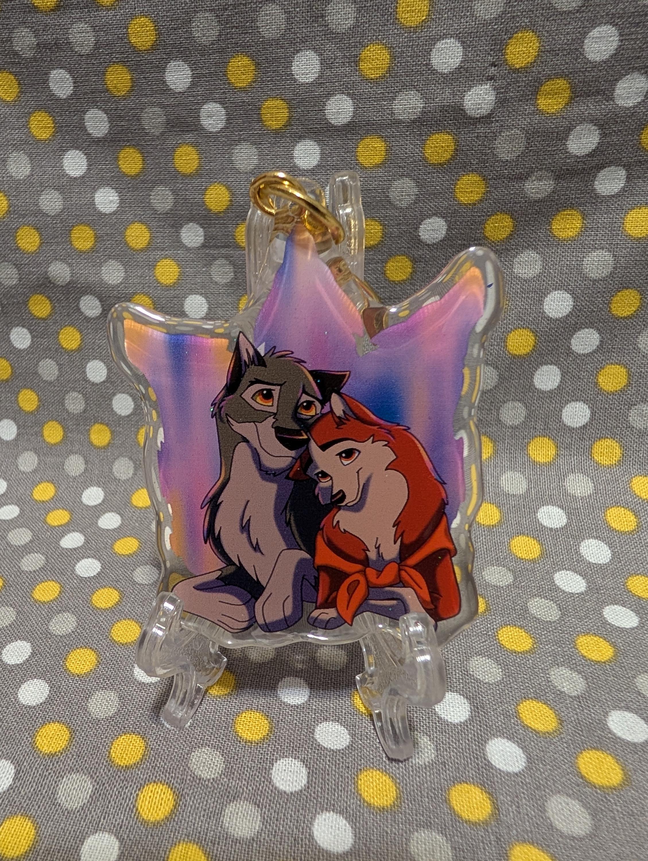 Balto and Jenna - Wolf Dog - Aurora Lights - Enamel Pin Keychain and ...