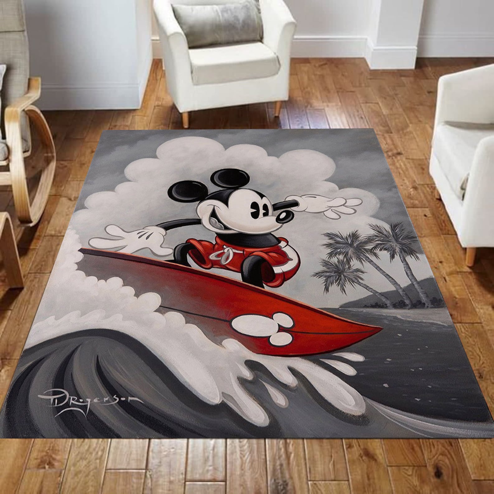 Mickey Mouse Rectangle Rug Disney Mickey Area Rug Mickey | Etsy