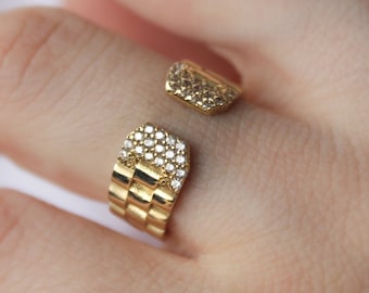 Rolex Link Ring Gold - Etsy
