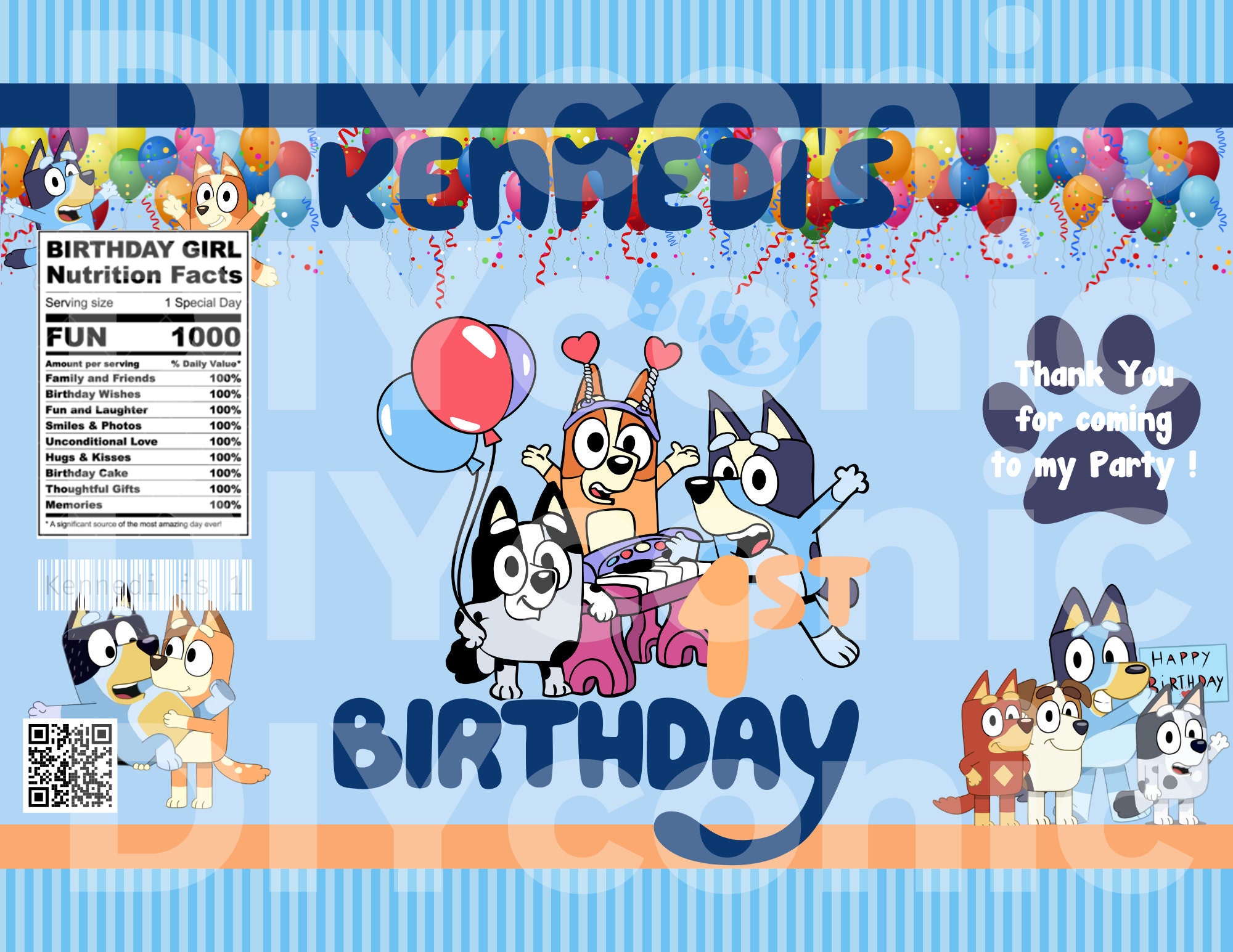 Personalized Bluey Chip Bag Digital File Template - Etsy Australia