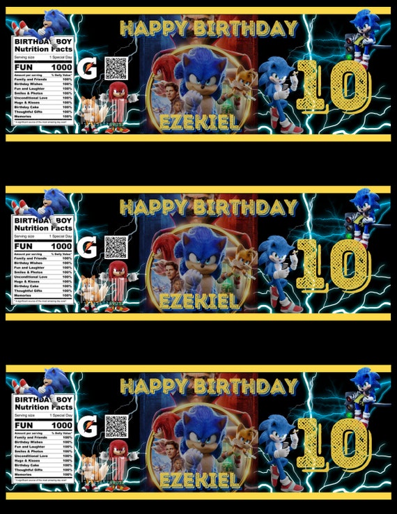 Personalized Sonic Gatorade Label Digital File Template - Etsy
