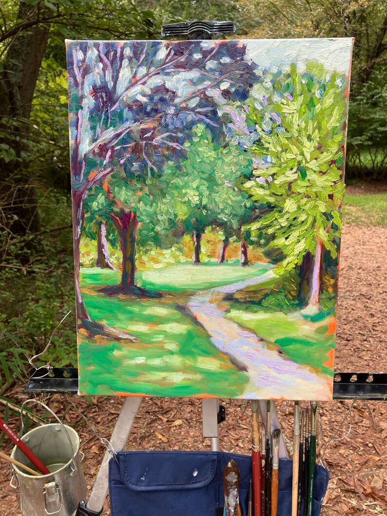 Impressionist Oil Painting - Ben Burton Park, Athens - 12x16 Inches ...