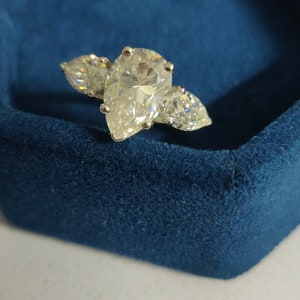 Vintage 3.0 CT Trilogy Pear Shape Ring Handmade Jewellery Three Stone ...