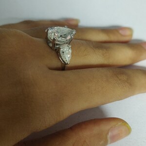 Vintage 3.0 CT Trilogy Pear Shape Ring Handmade Jewellery Three Stone ...