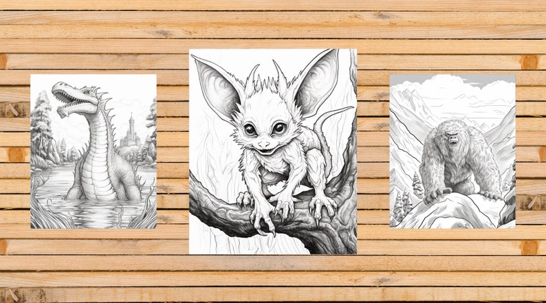 Cryptids and Monsters Coloring Pages | Scary Coloring Book | Horror ...