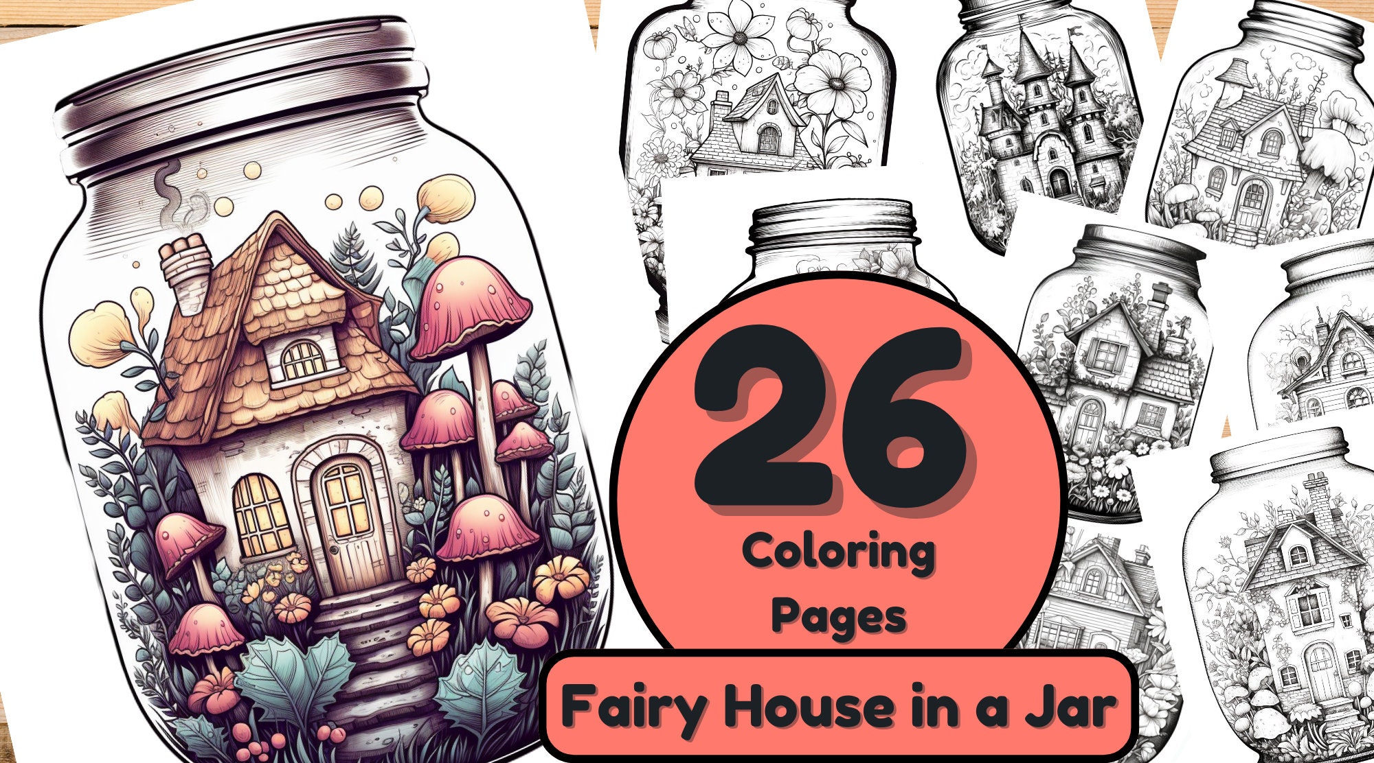 Fairy House in a Jar Coloring Pages Fantasy Houses Coloring Pages ...