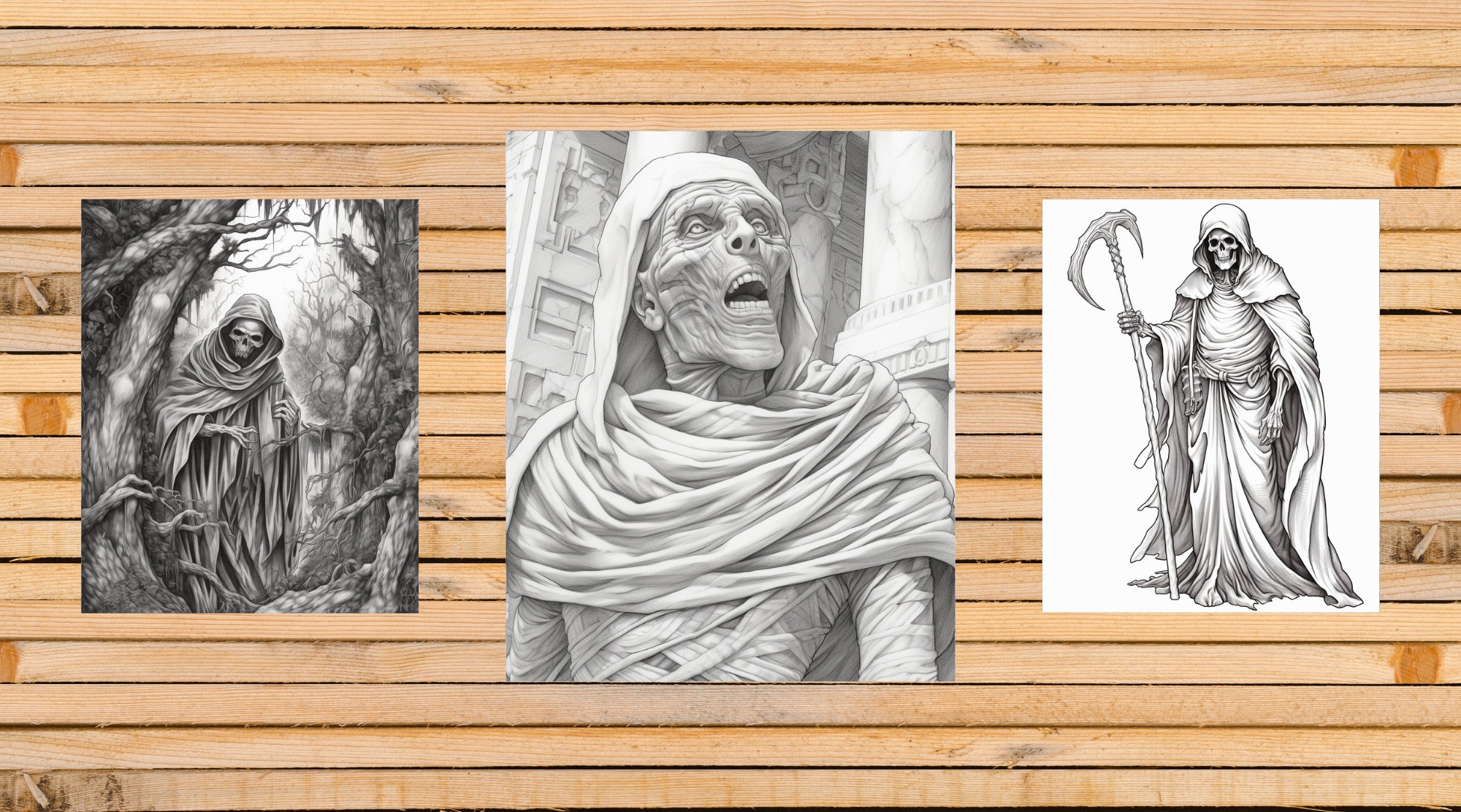 Cryptids and Monsters Coloring Pages | Scary Coloring Book | Horror ...