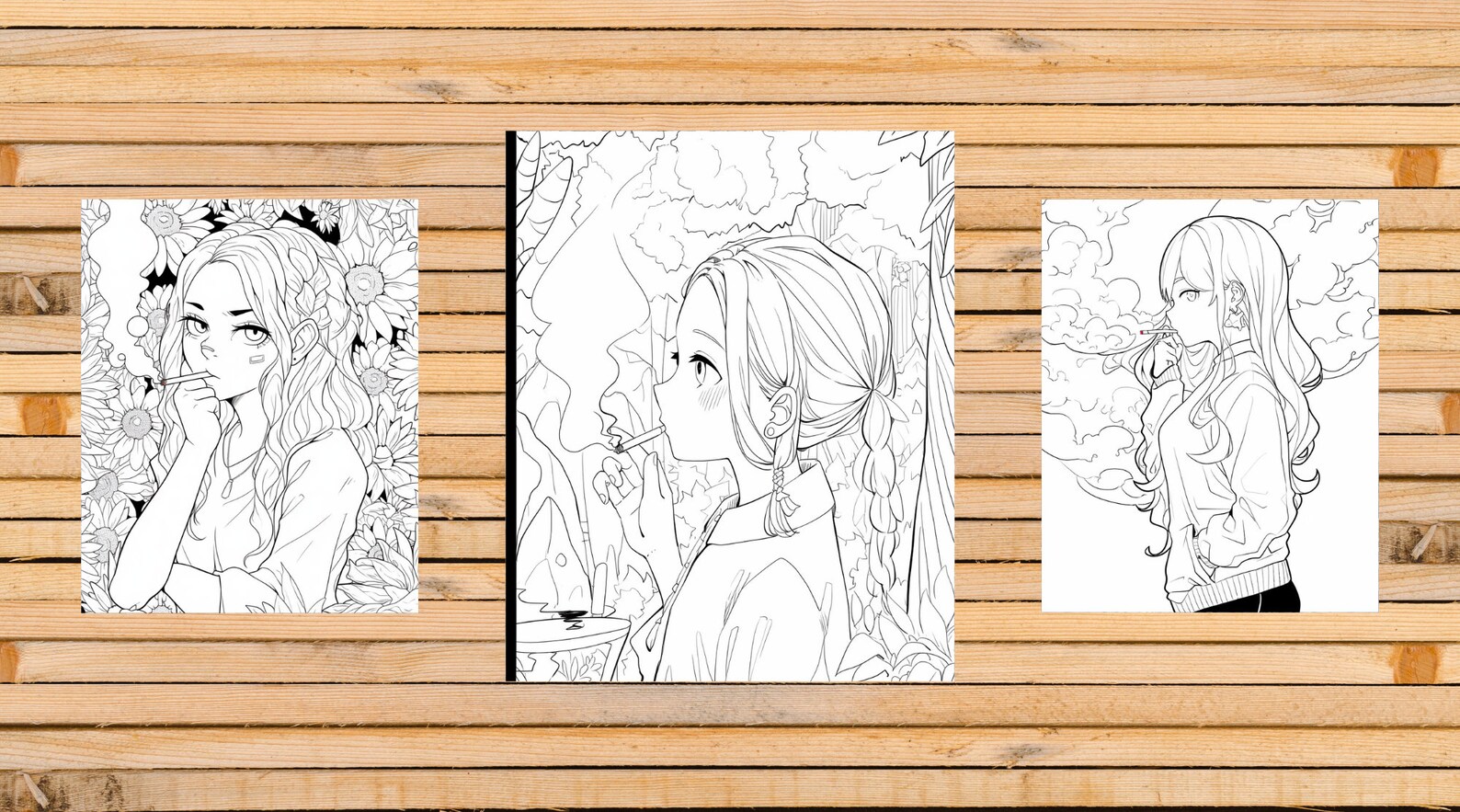 Anime Stoner Coloring Pages Anime Girl Coloring Pages - Etsy