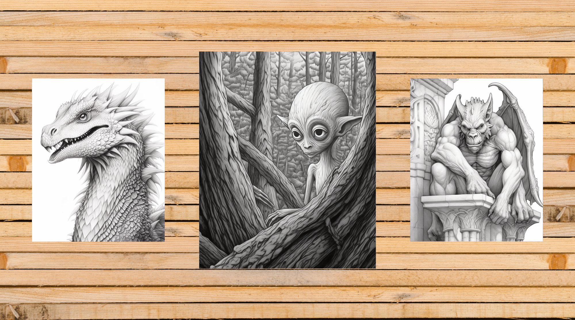 Cryptids and Monsters Coloring Pages | Scary Coloring Book | Horror ...