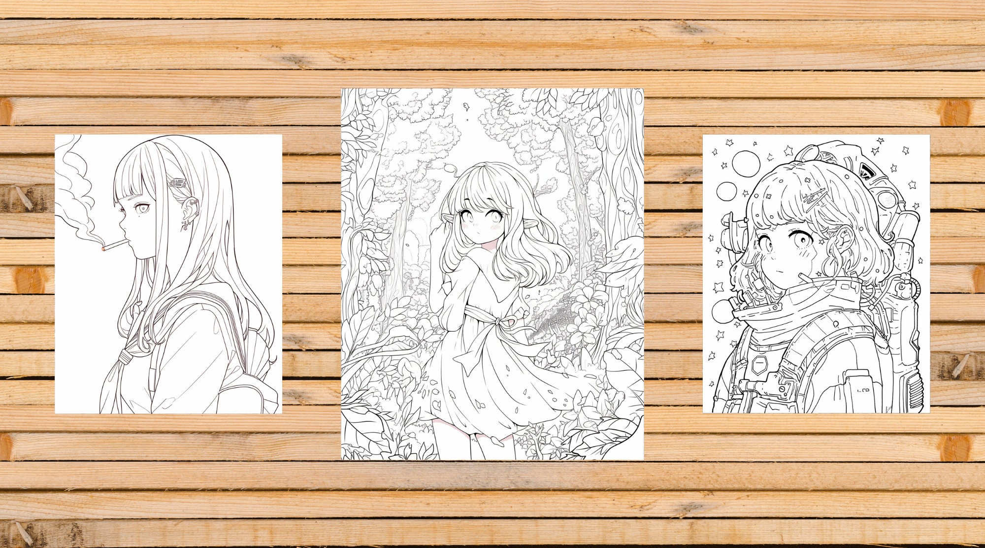Anime Stoner Coloring Pages Anime Girl Coloring Pages - Etsy