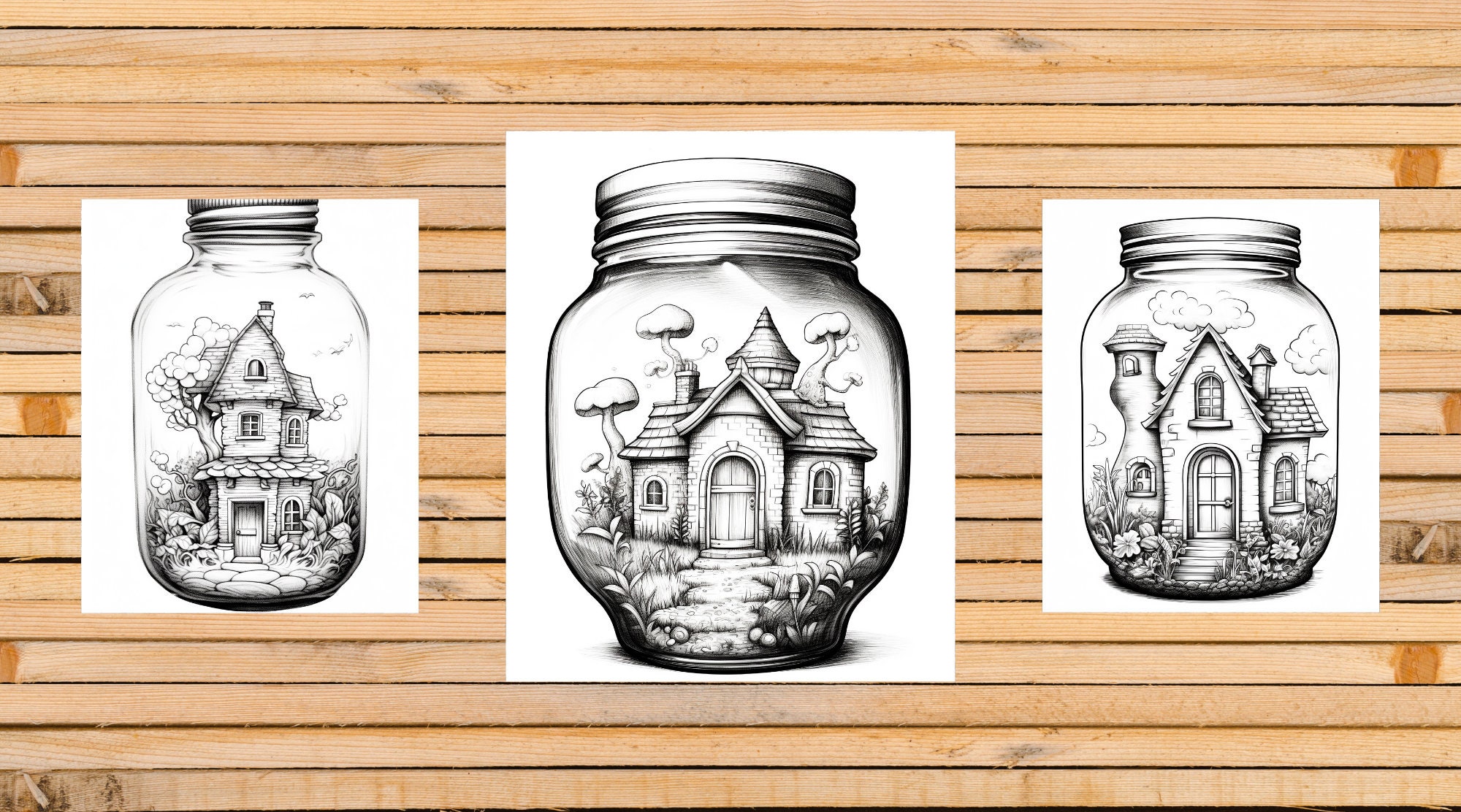 Fairy House in a Jar Coloring Pages Fantasy Houses Coloring Pages ...