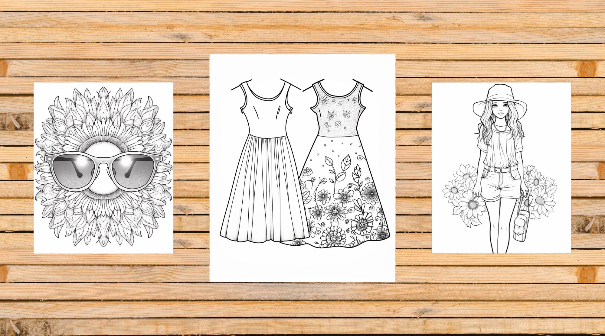 Summer Clothing Coloring Pages | Summer Clothes Coloring Pages | Summer ...