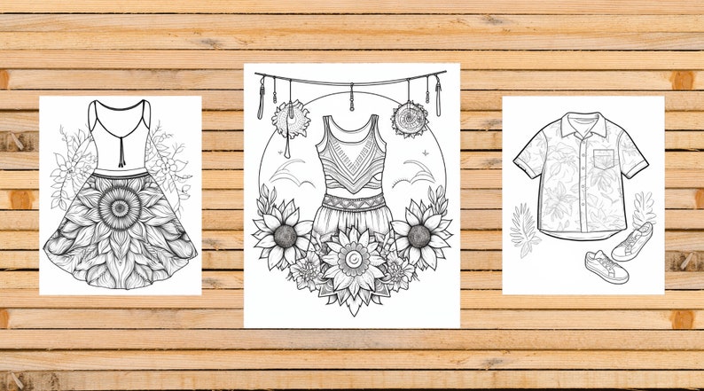 Summer Clothing Coloring Pages | Summer Clothes Coloring Pages | Summer ...
