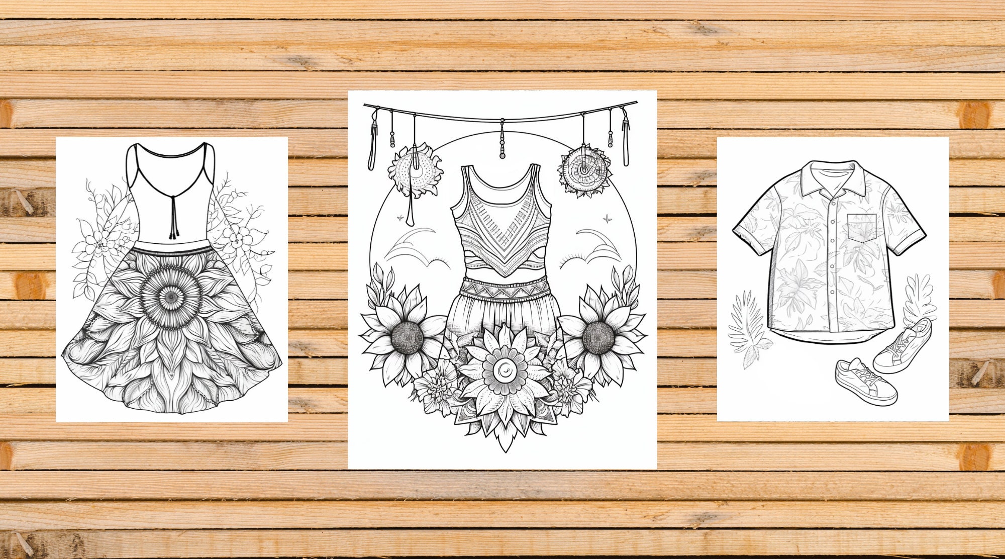 Summer Clothing Coloring Pages | Summer Clothes Coloring Pages | Summer ...
