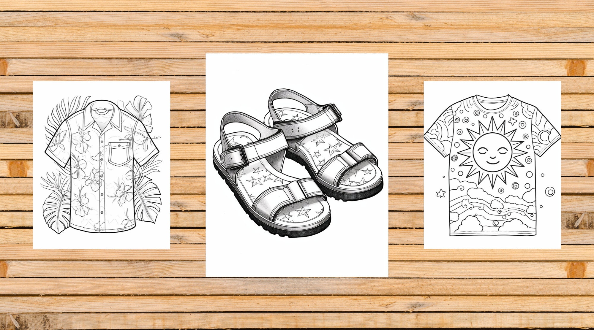 Summer Clothing Coloring Pages | Summer Clothes Coloring Pages | Summer ...