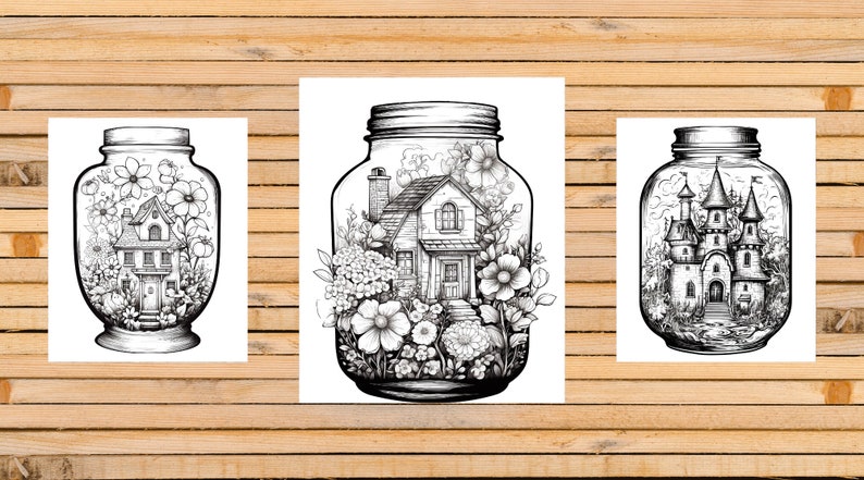 Fairy House in a Jar Coloring Pages Fantasy Houses Coloring Pages ...