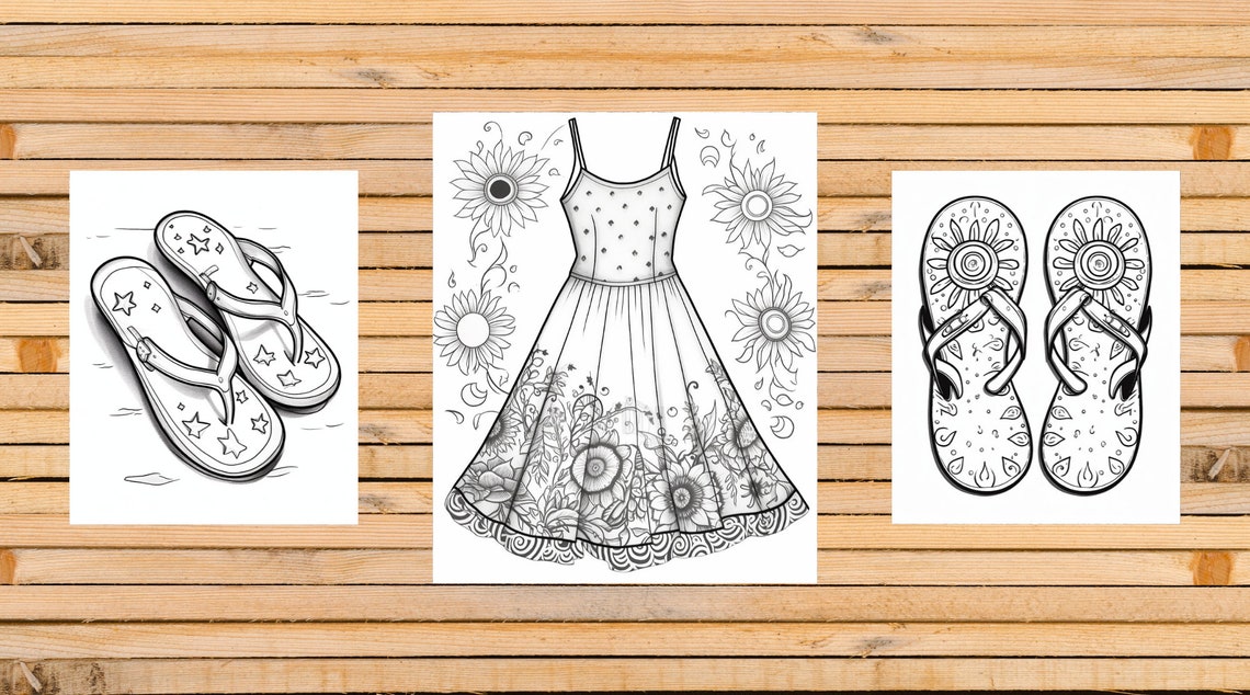 Summer Clothing Coloring Pages Summer Clothes Coloring Pages Summer ...