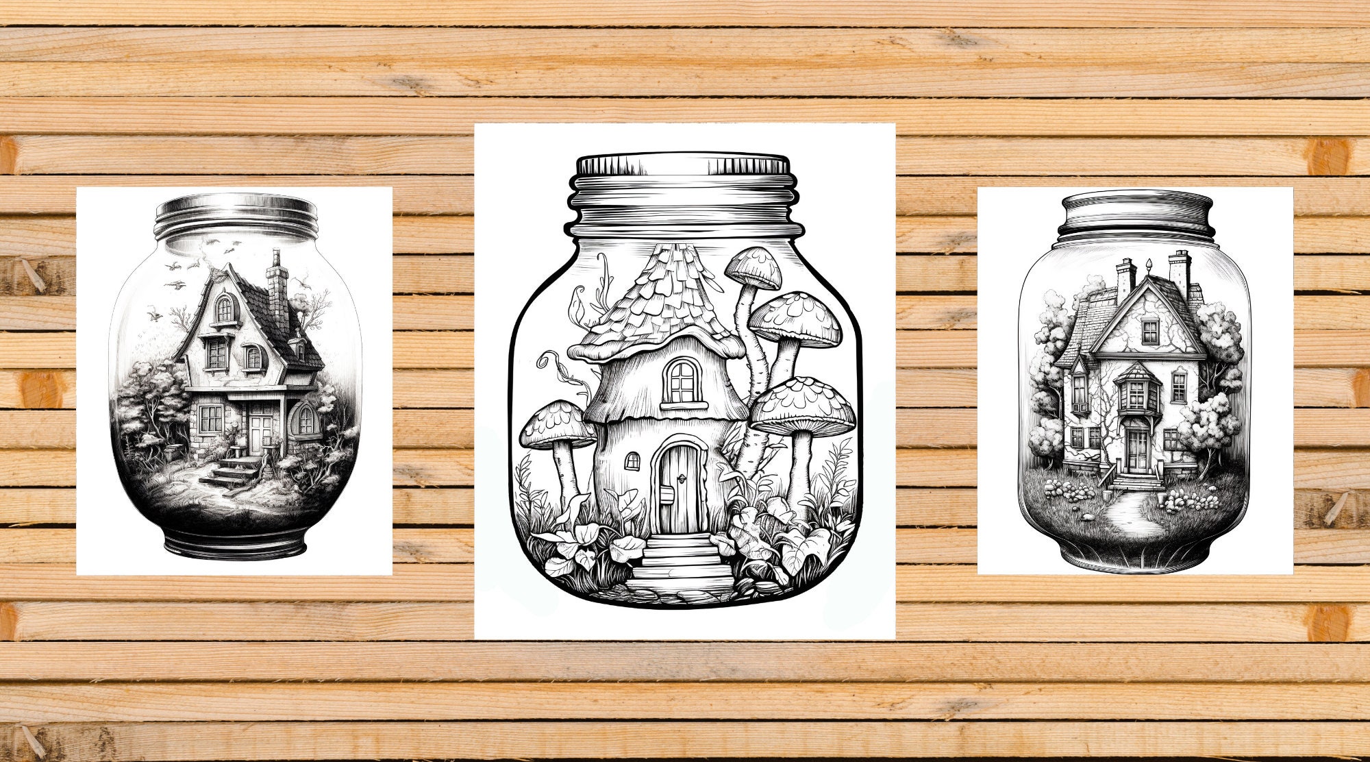 Fairy House in a Jar Coloring Pages Fantasy Houses Coloring Pages ...