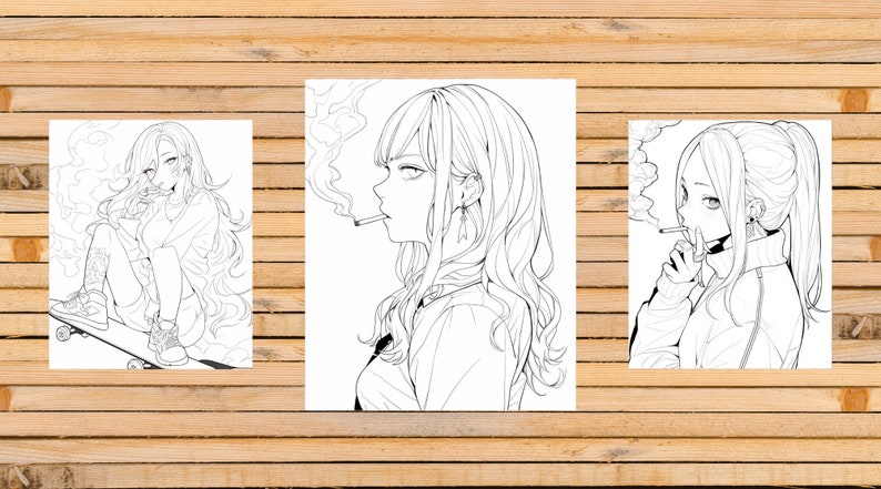 Anime Stoner Coloring Pages | Anime Girl Coloring Pages | Psychedelic ...