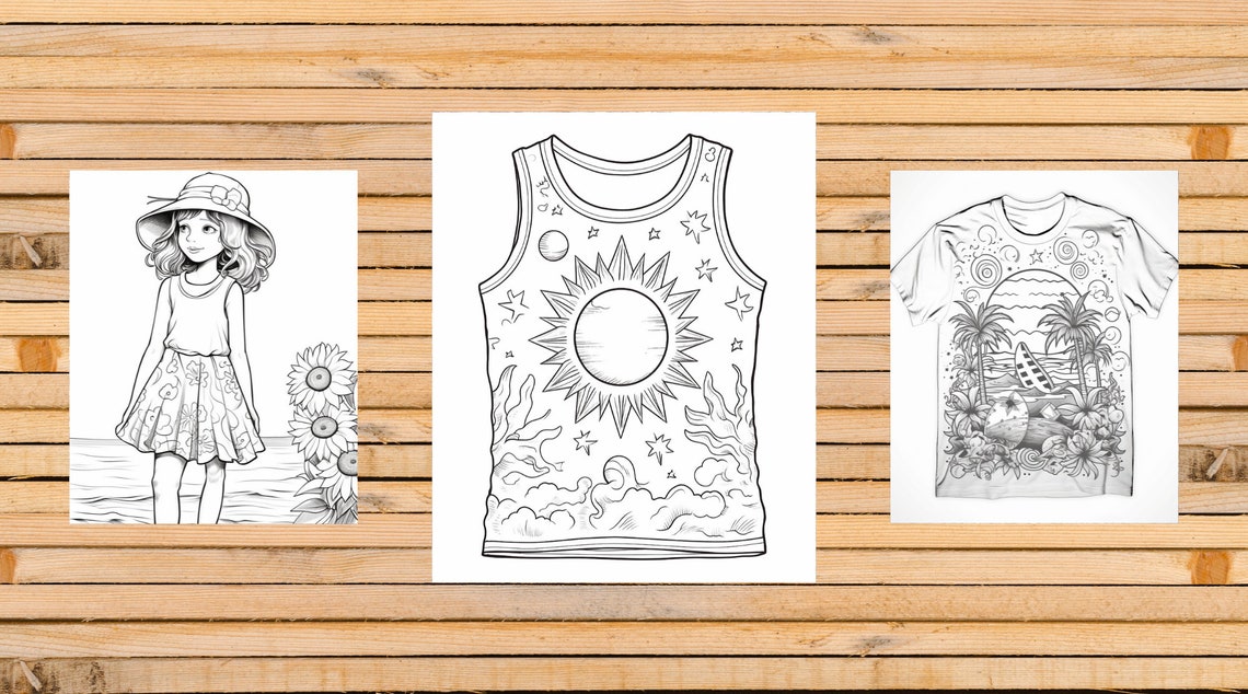 Summer Clothing Coloring Pages | Summer Clothes Coloring Pages | Summer ...