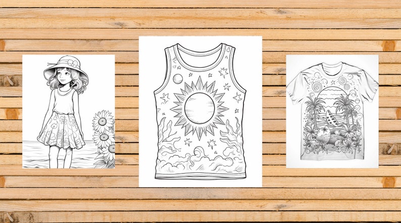Summer Clothing Coloring Pages | Summer Clothes Coloring Pages | Summer ...