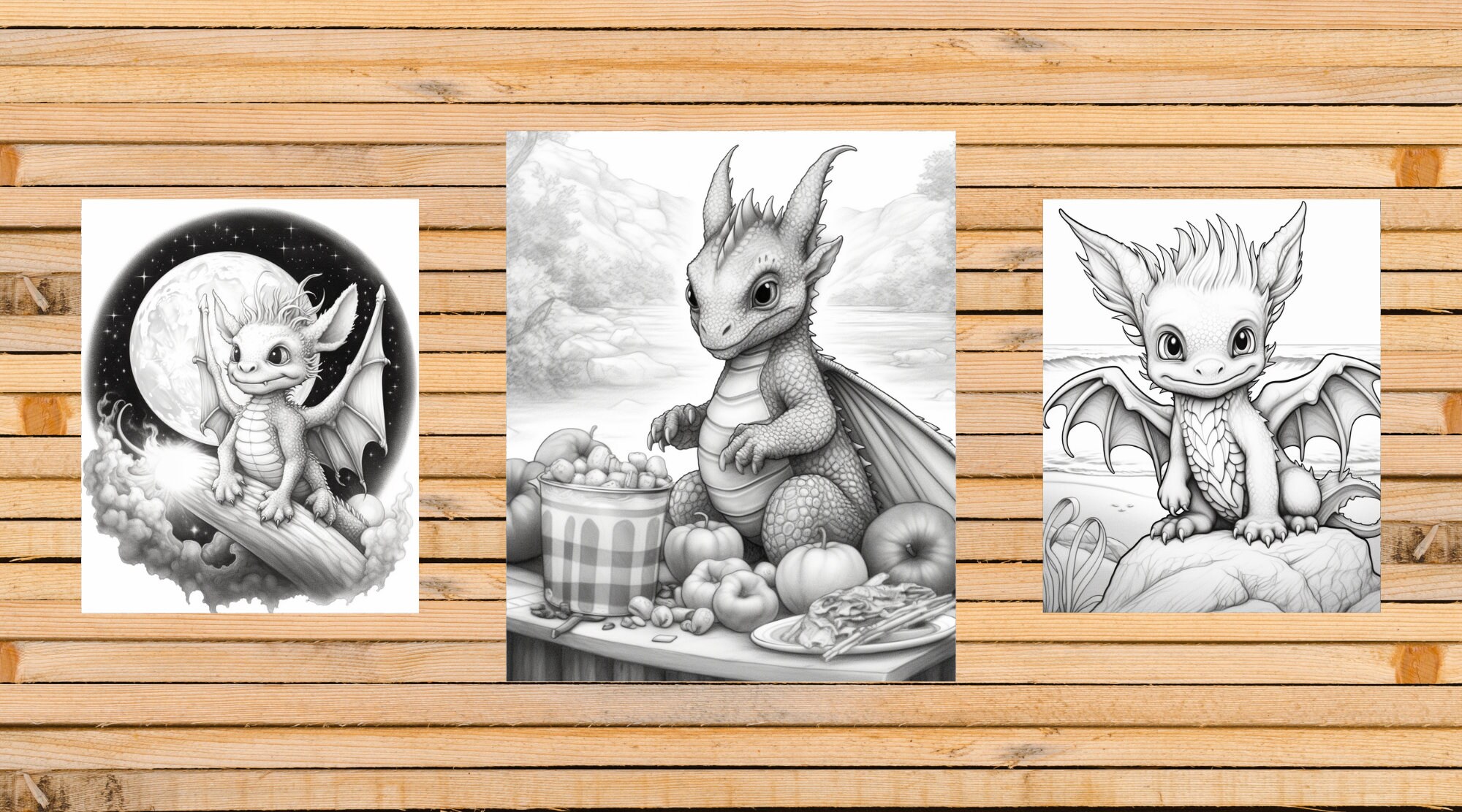 Baby Dragon Coloring Pages Cute Fantasy Woodland Creatures Adorable ...