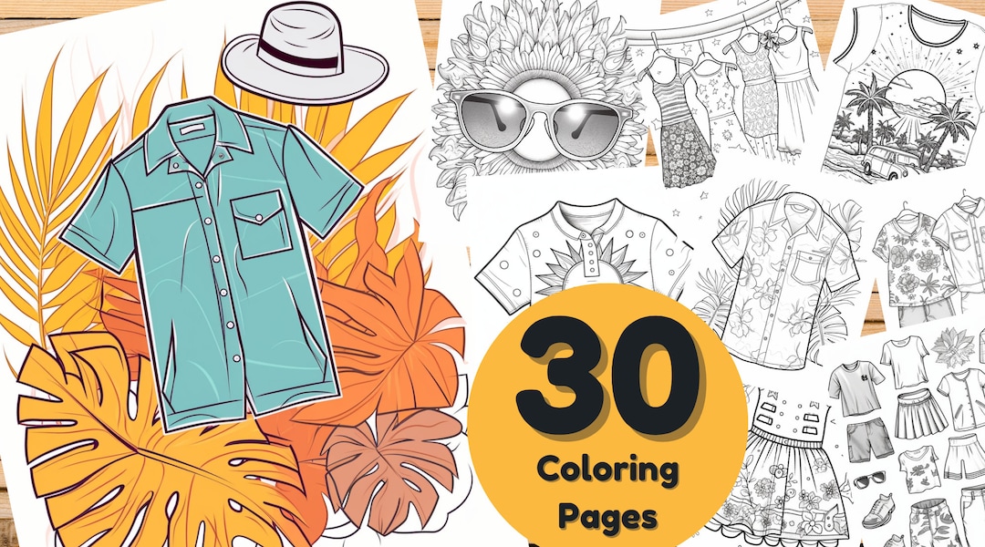 Summer Clothing Coloring Pages | Summer Clothes Coloring Pages | Summer ...