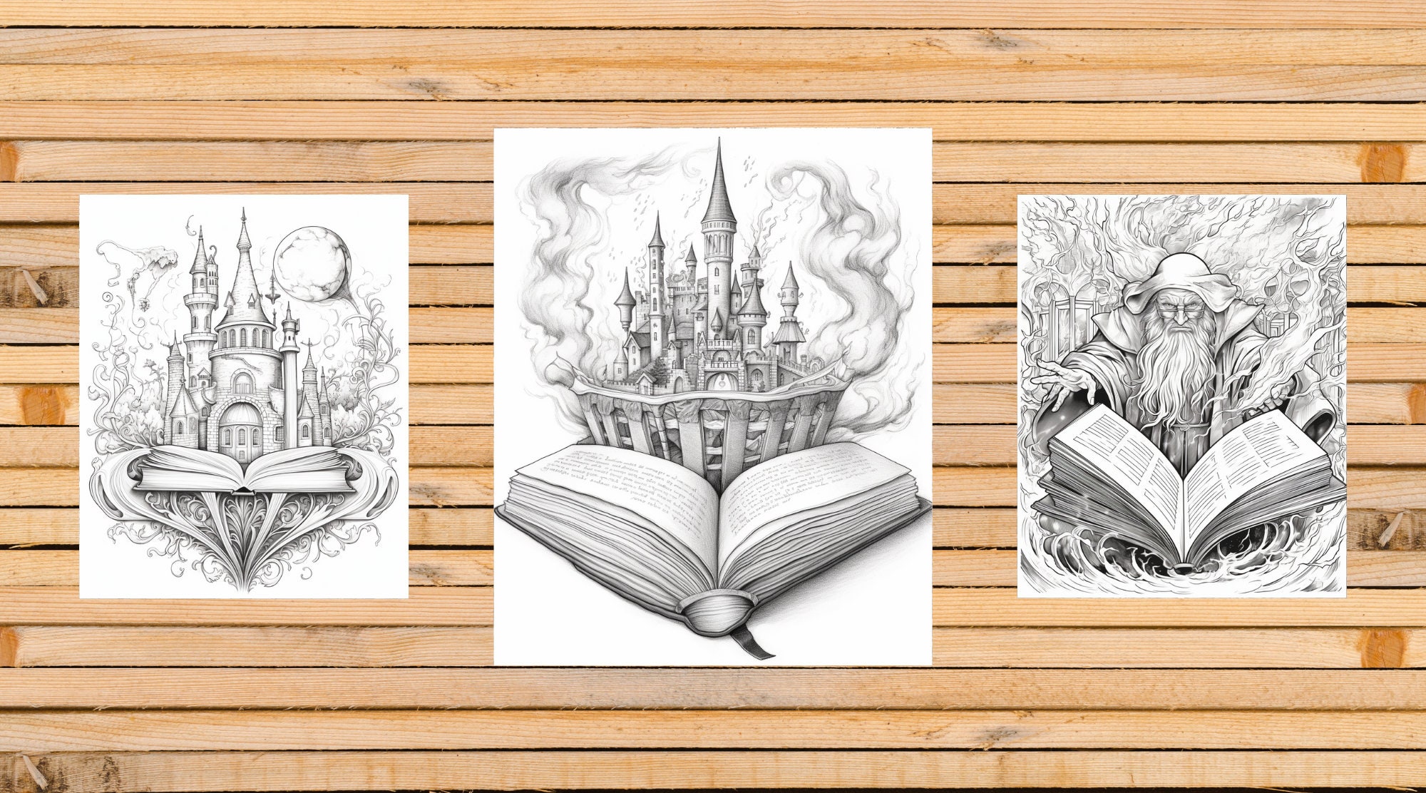 Open Magic Book Coloring Pages Magic Coloring Pages Magical Coloring ...