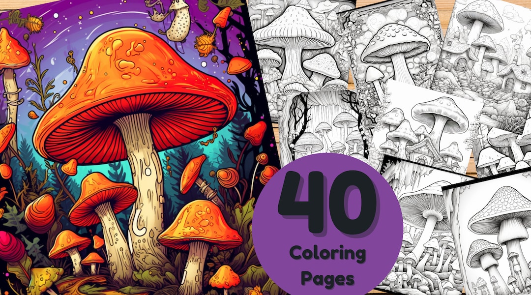 Magic Mushroom Coloring Pages | Mushroom Coloring Pages | Fantasy ...