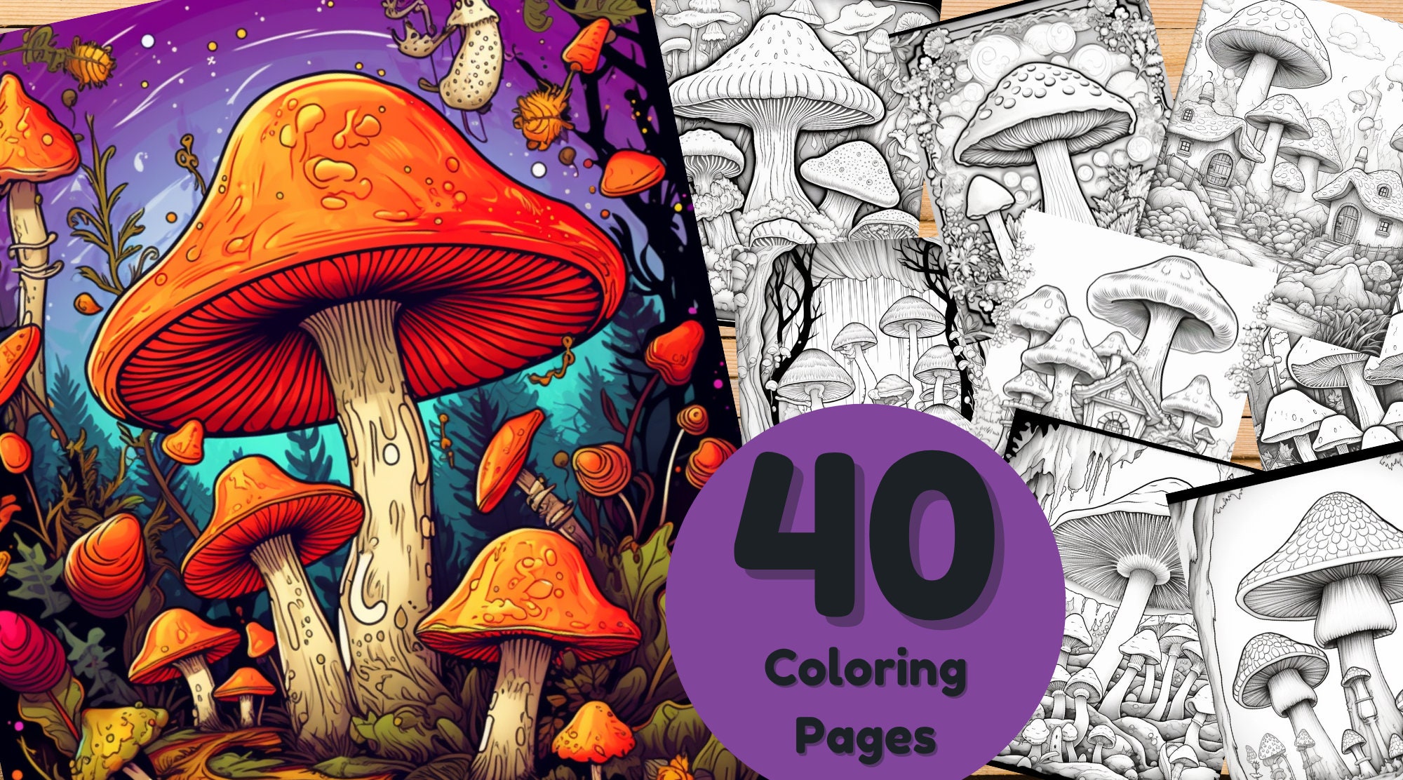 Magic Mushroom Coloring Pages | Mushroom Coloring Pages | Fantasy ...