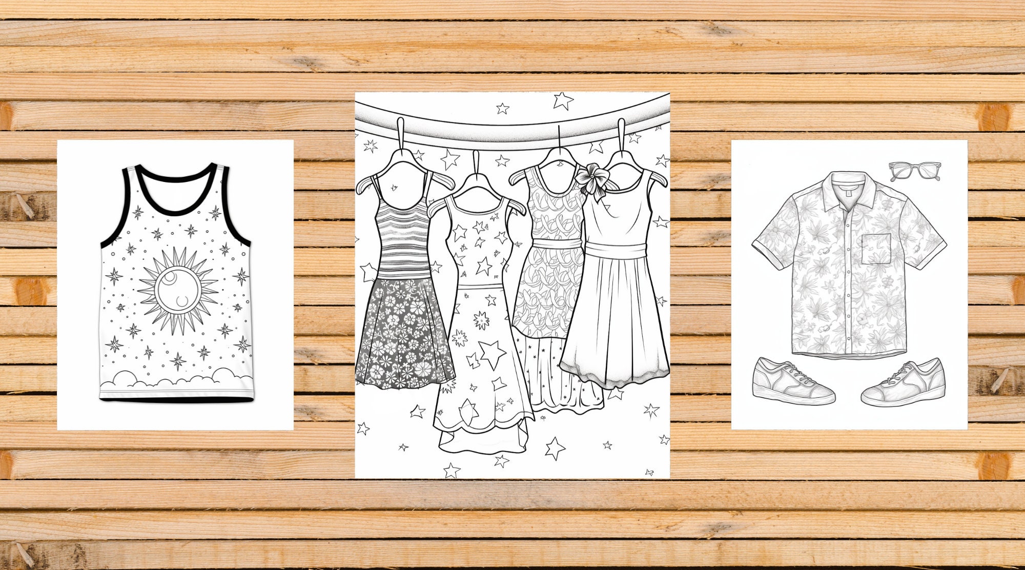 Summer Clothing Coloring Pages | Summer Clothes Coloring Pages | Summer ...
