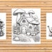 Fantasy Gnome Homes Coloring Pages | Fantasy Coloring Pages | Gnome ...