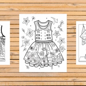 Summer Clothing Coloring Pages | Summer Clothes Coloring Pages | Summer ...