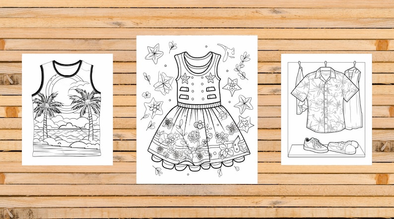 Summer Clothing Coloring Pages | Summer Clothes Coloring Pages | Summer ...