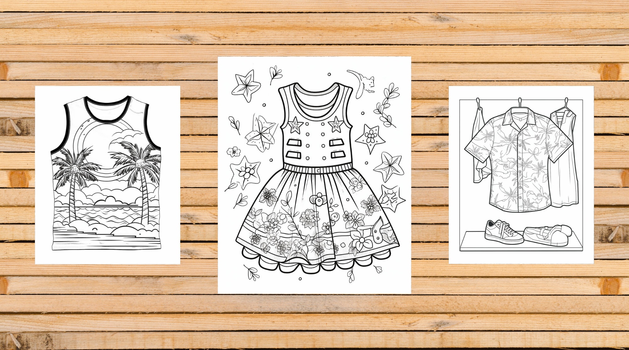 Summer Clothing Coloring Pages | Summer Clothes Coloring Pages | Summer ...