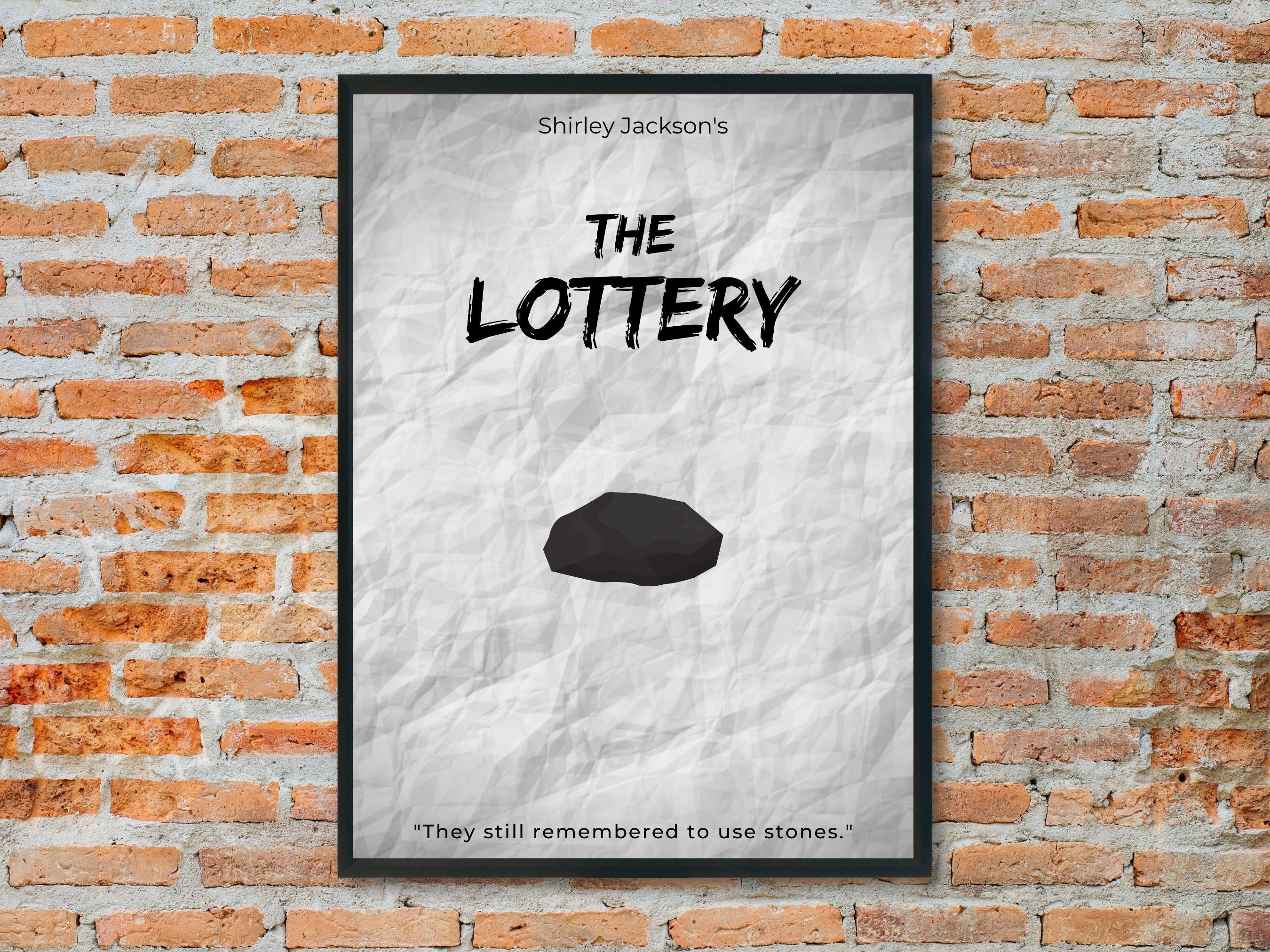 The Lottery Printable Wall Art | Book Poster | Classroom Decor ...