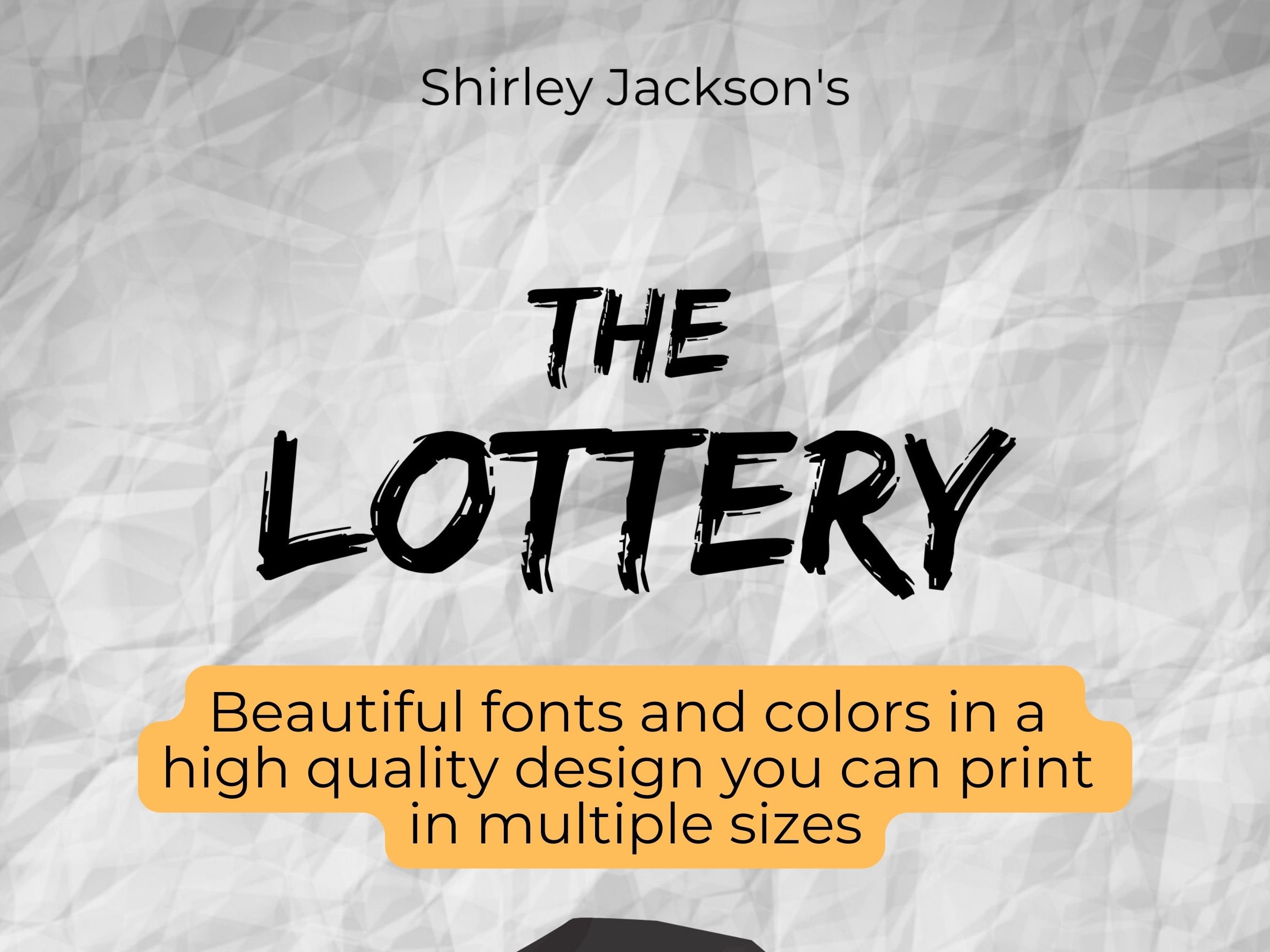 The Lottery Printable Wall Art | Book Poster | Classroom Decor ...