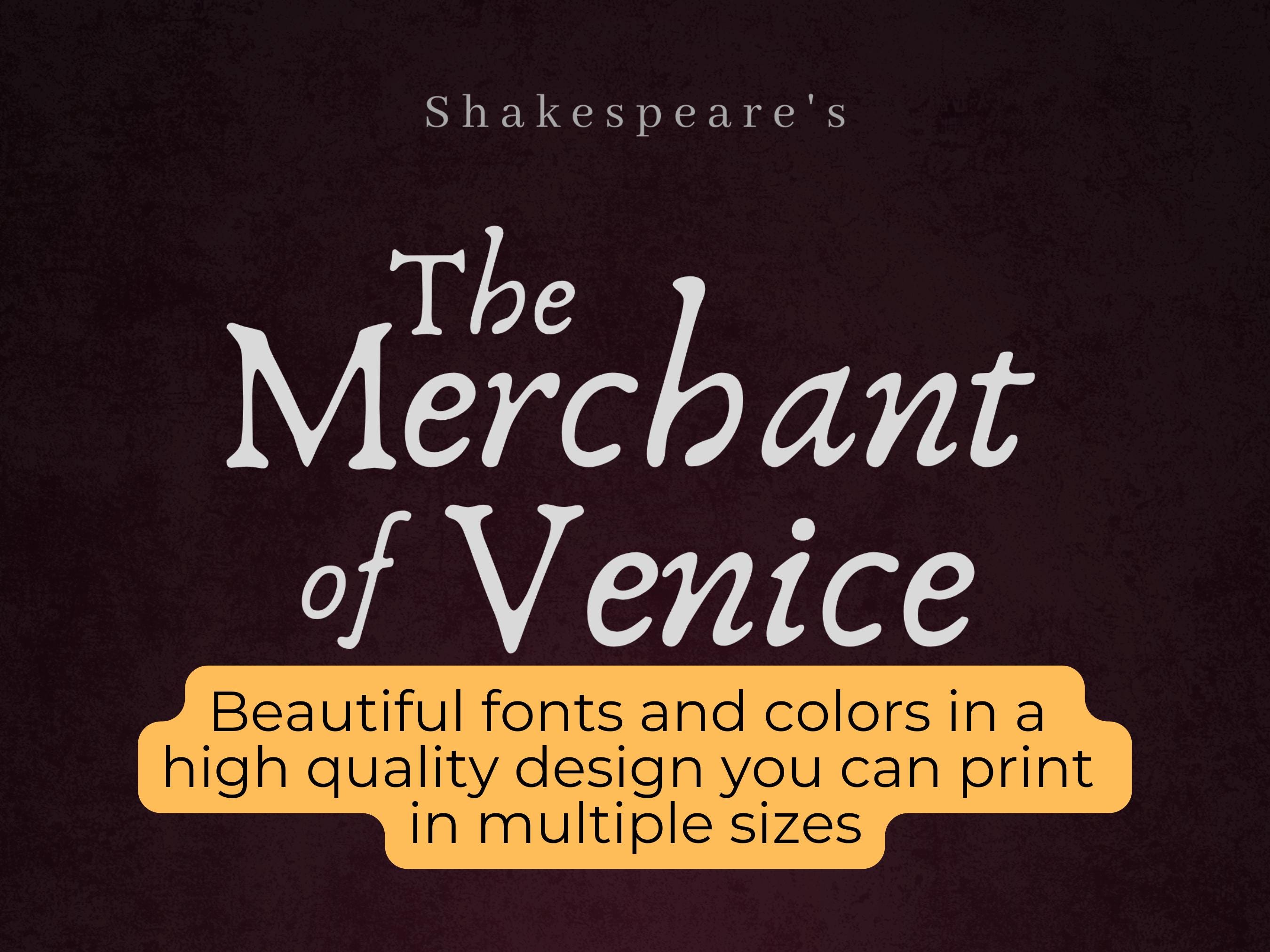 The Merchant of Venice Poster | Printable Wall Art | Book Poster ...